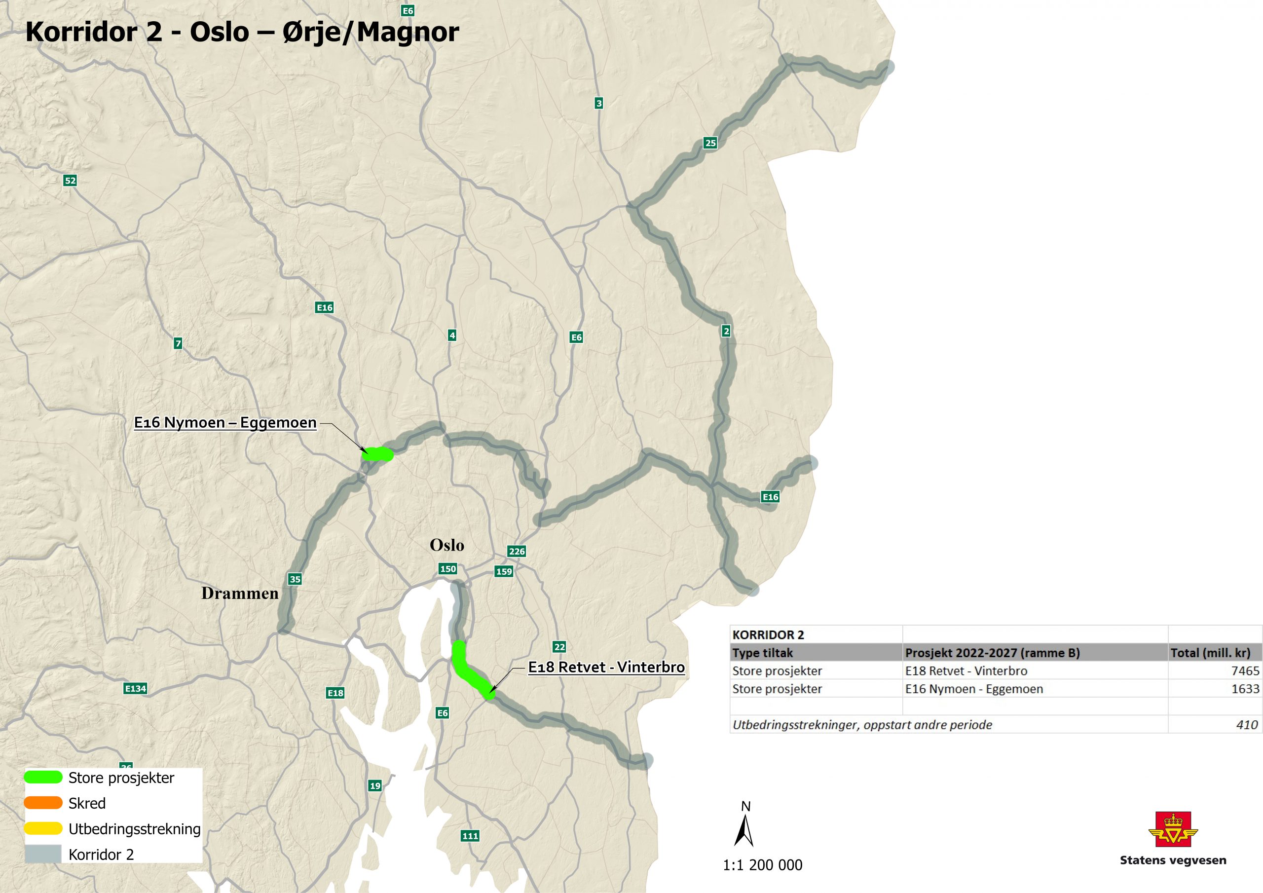 Slik vil Vegvesenet utvikle de viktigste vegene fra Oslo og Hønefoss ...